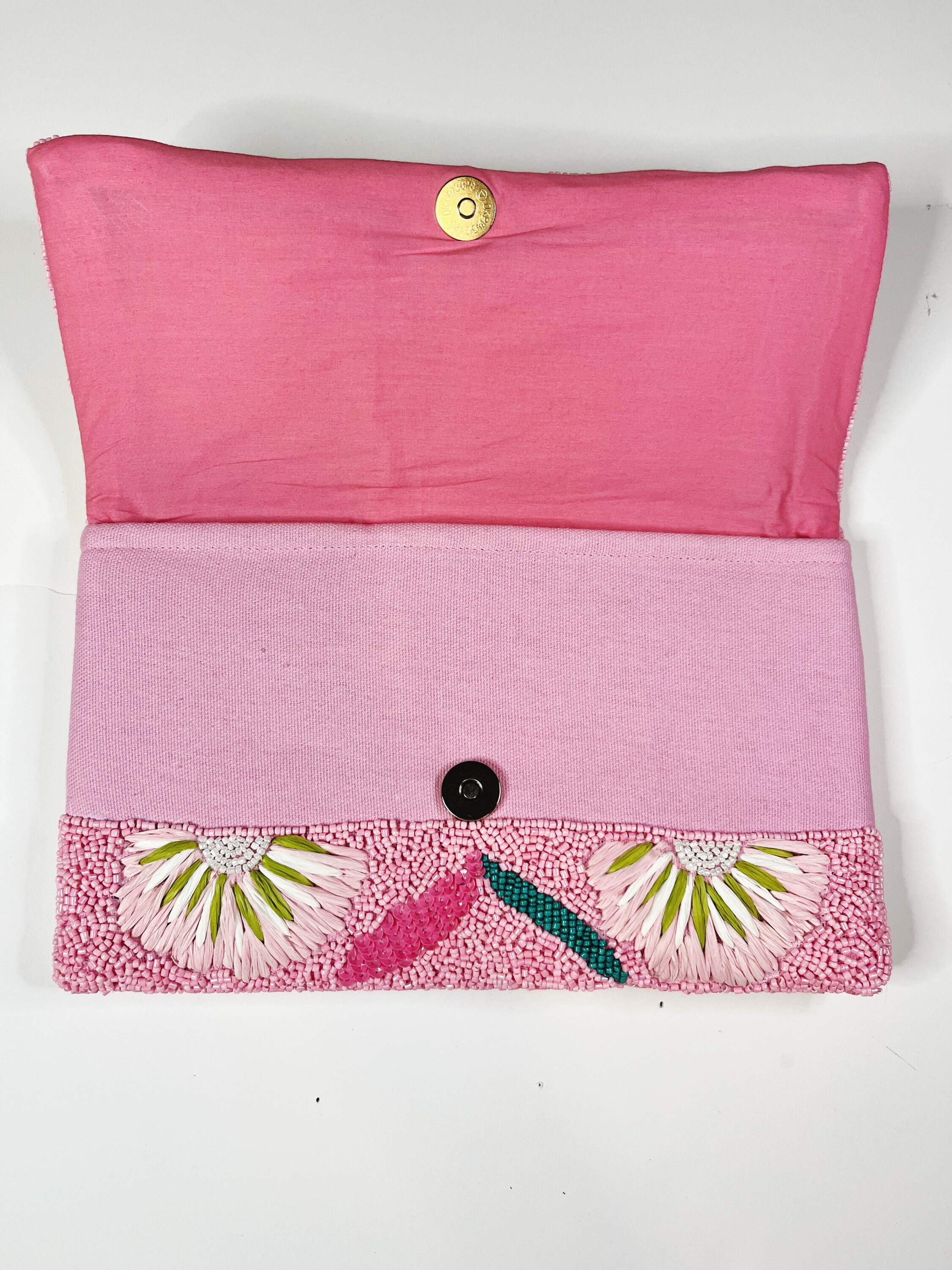 Embroidery Bag Clutch Colorful Clutch Pink Hand Beaded - Etsy
