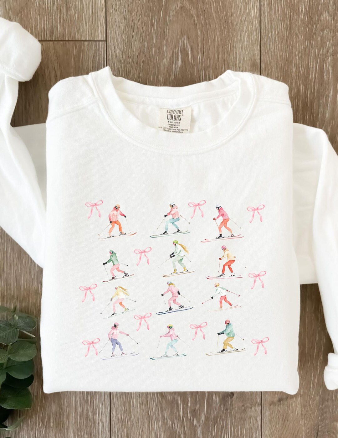 Comfort Colors Snow Skiing Coquette Crewneck Women Winter Sports ...