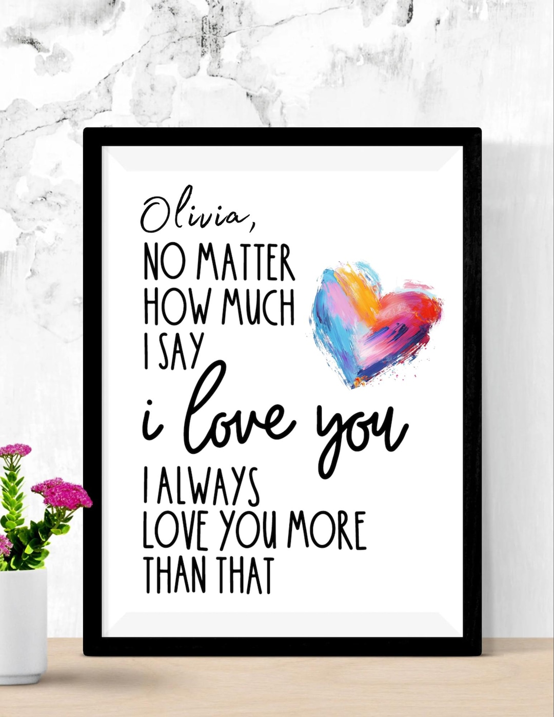 Personalized Love Quote Poster Personalized Love Wall Art Custom Name ...
