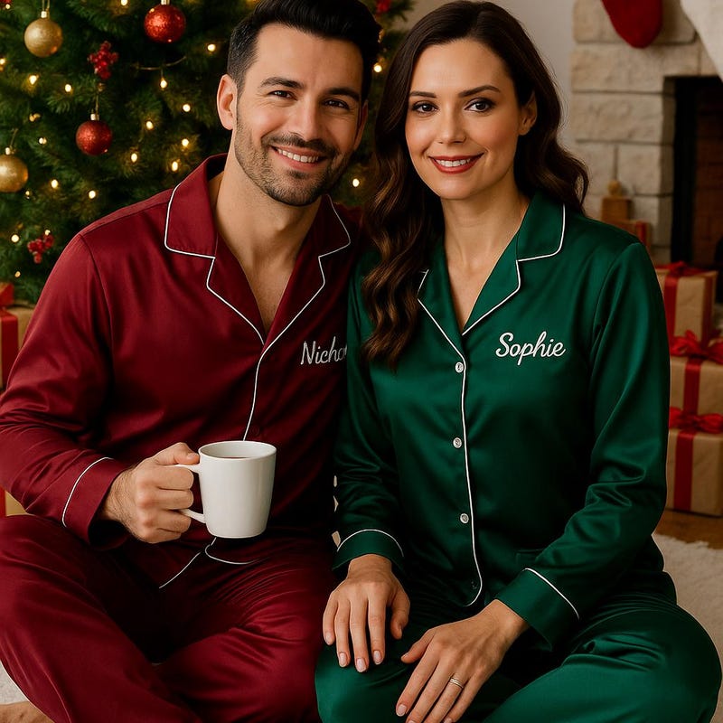 Green Silk Pajamas Winter - Etsy