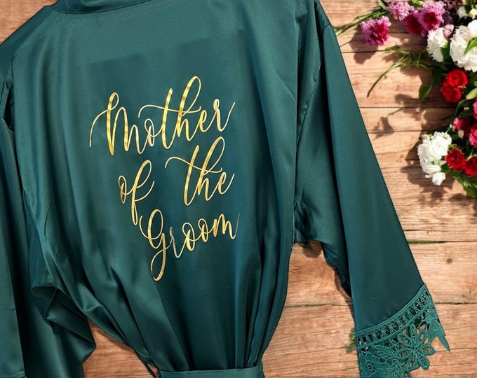 Emerald Green Bridesmaid Robes, Customized Wedding Robes, Bridal Party ...