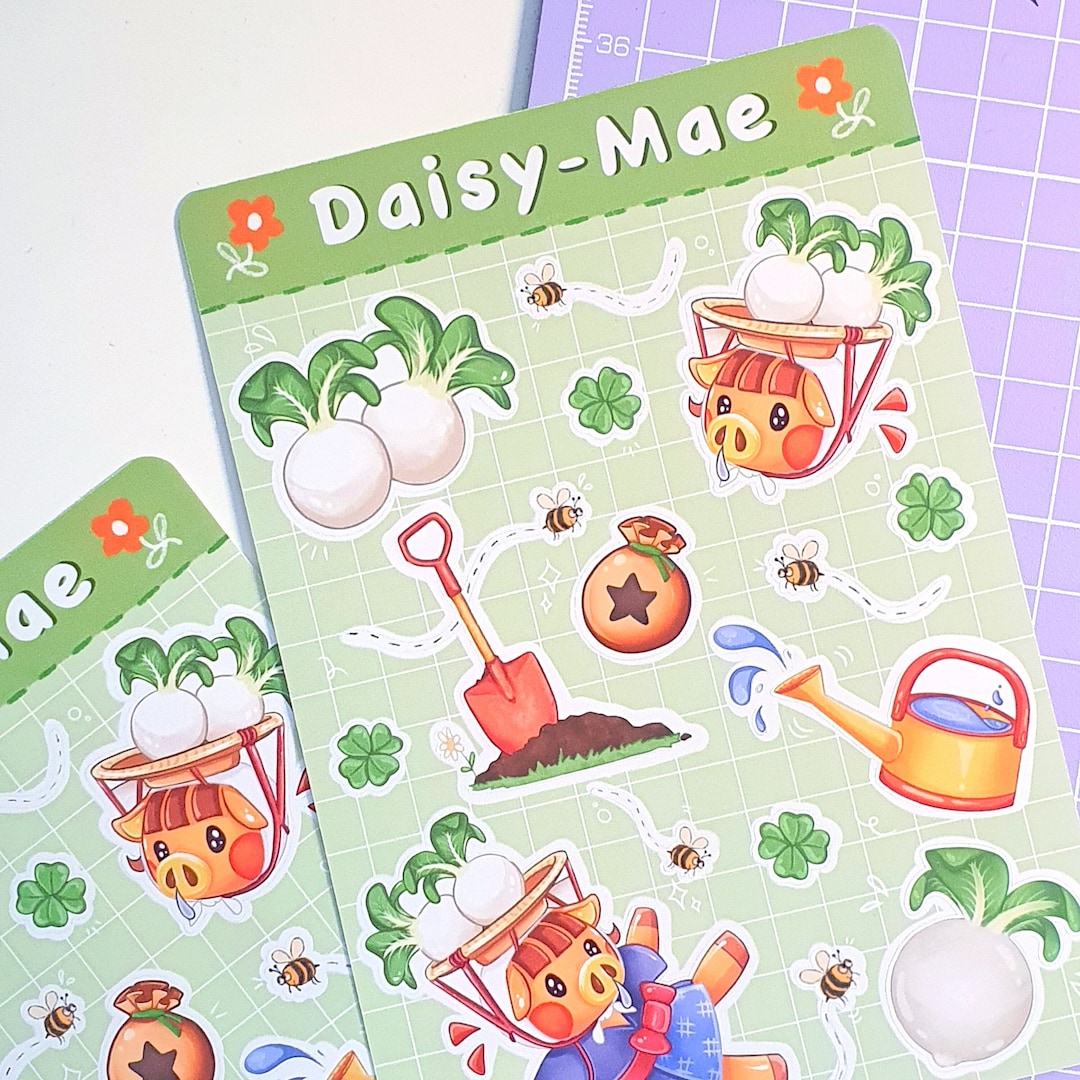 Daisy Mae Sticker Sheet Animal Crossing Inspired ACNH Journal Stickers ...