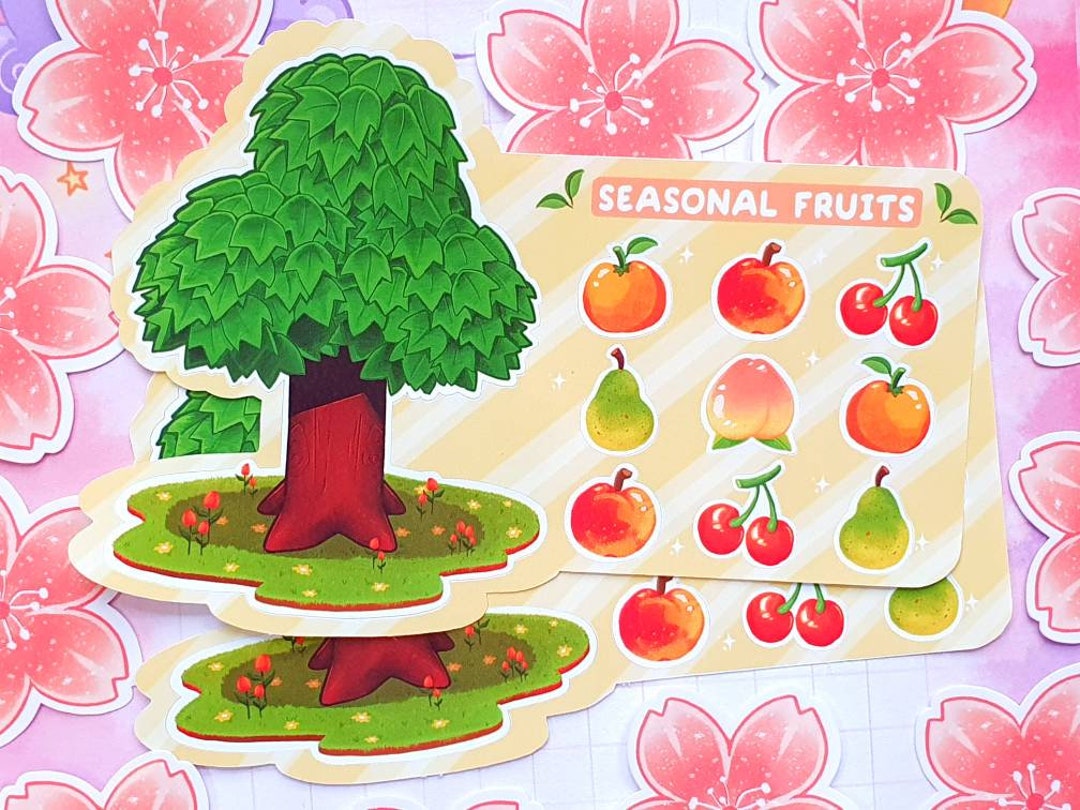 Seasonal Fruits Tree Animal Crossing Sticker Sheet - Etsy