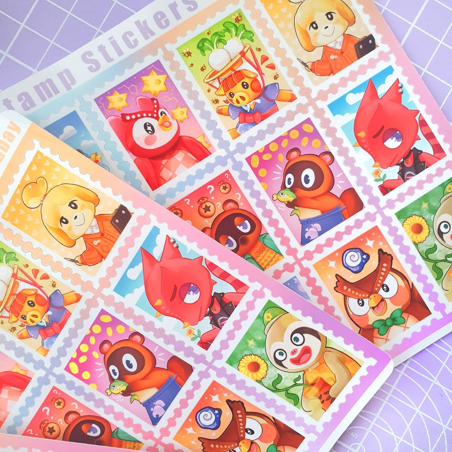 Animal Crossing Postage Stamps Vinyl Sticker Sheet - Etsy