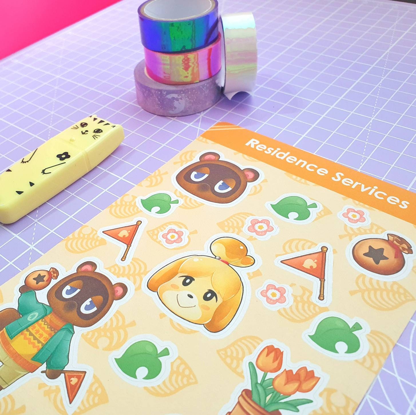 Animal Crossing Sticker Sheet Residence Services Tom Nook - Etsy UK