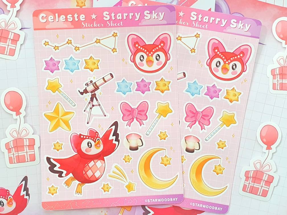 Animal Crossing Celeste Sticker Sheet Starry Sky | Etsy