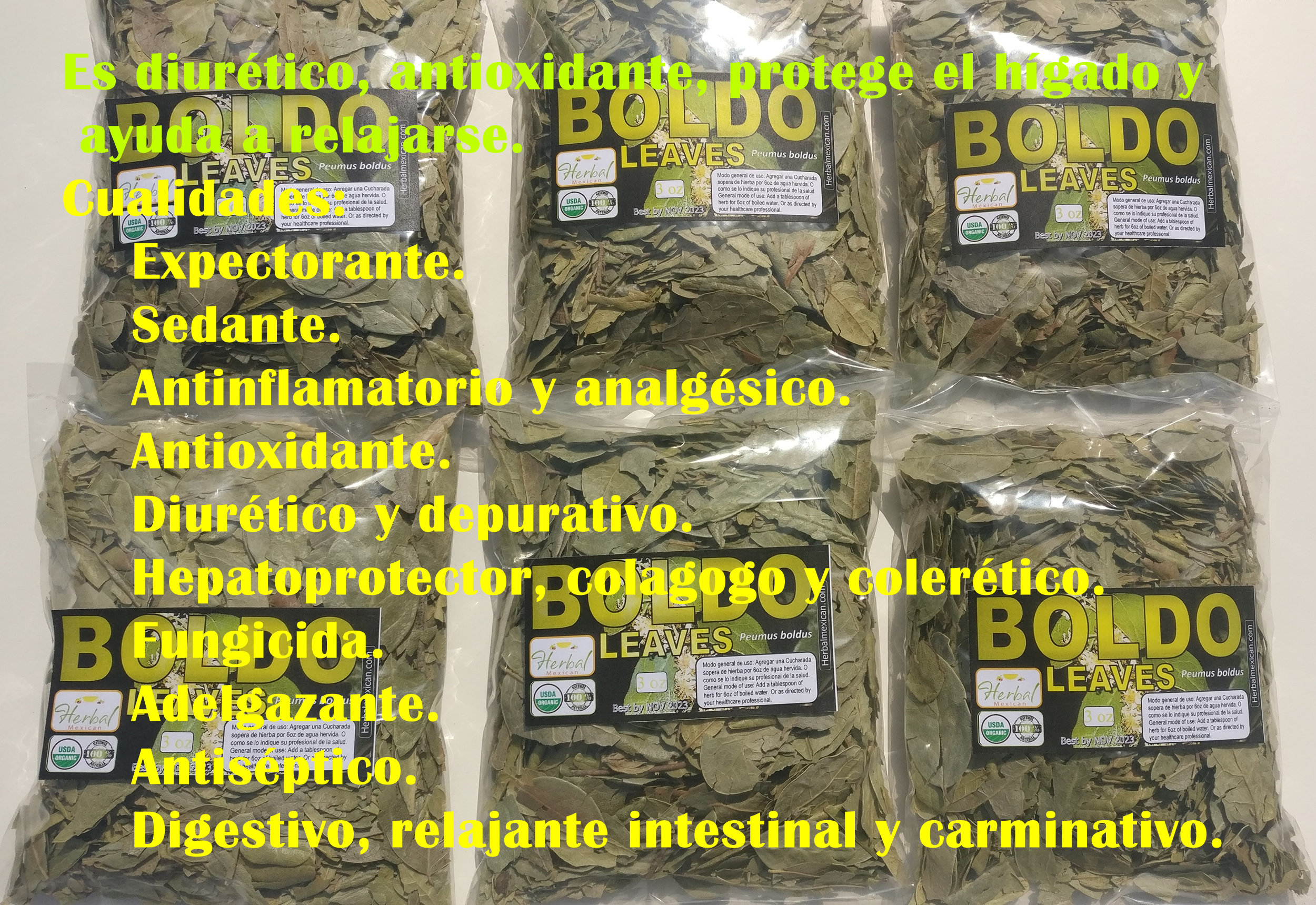 Boldo, Hojas De Boldo, Te De Boldo, Peumus Boldus, Boldo Tea 3oz ...