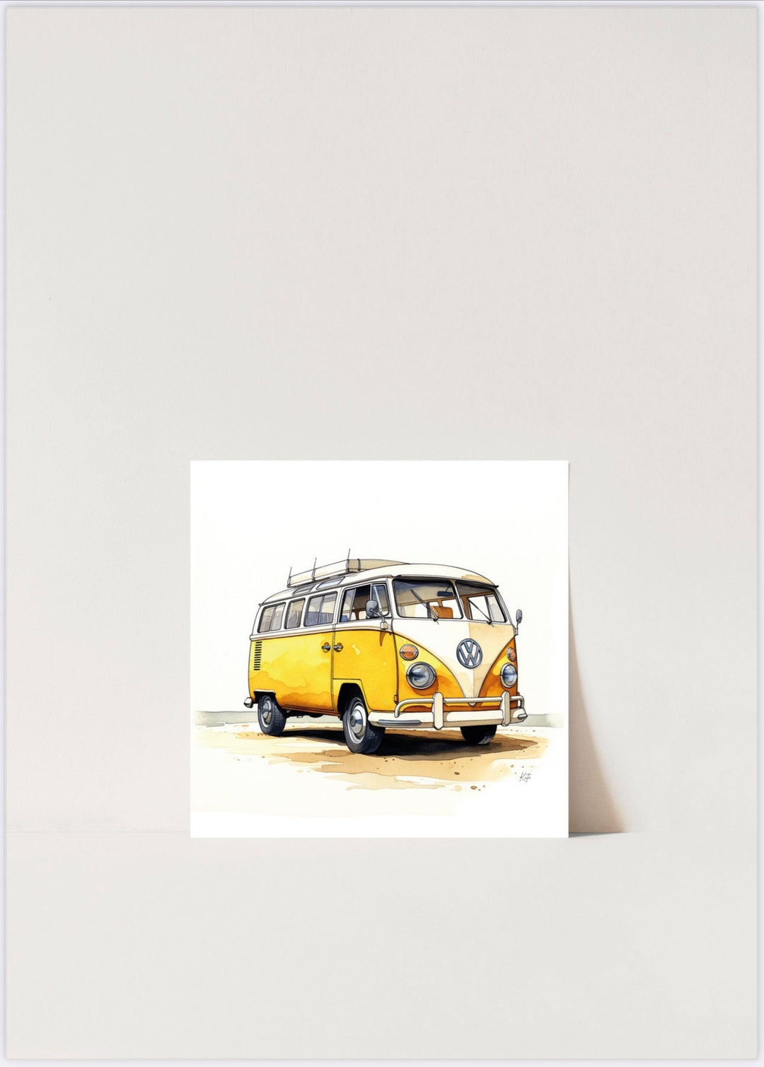 Watercolour VW Classic Camper Digital Art, Instant Download, Wall Decor ...