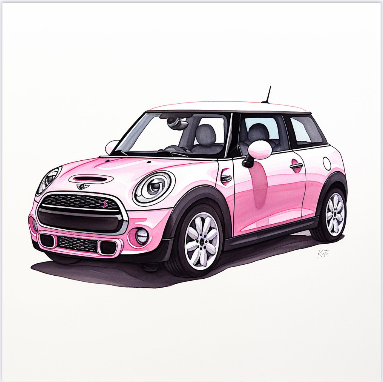 Barbie Pink Mini Cooper S Nursery Art - Digital Download Print - Kids ...