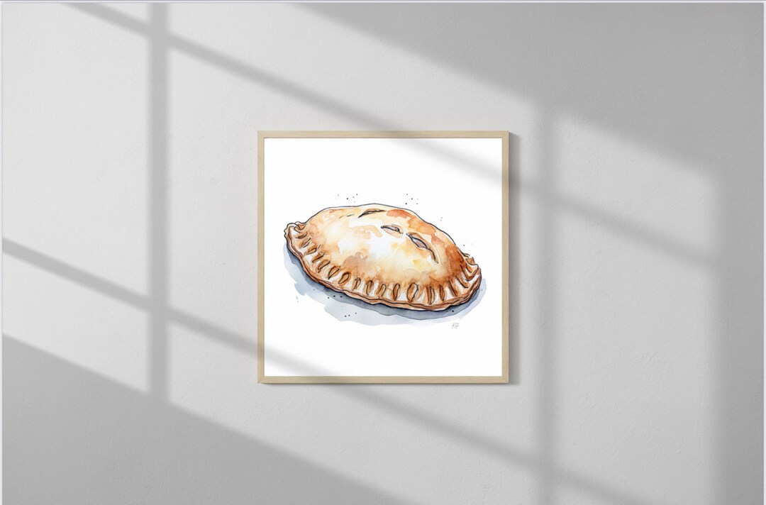 Cornish Pasty Watercolour Art | Instant Download | 10x10inch ...