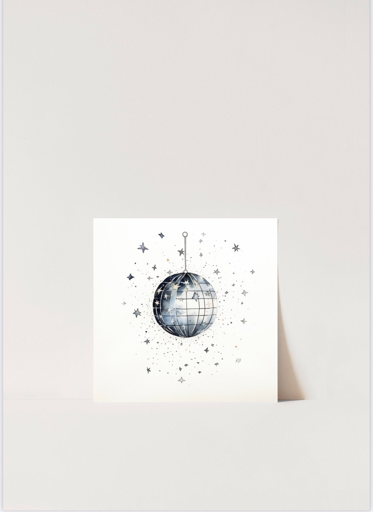 Watercolour Disco Ball Art Print Set | Instant Download | 10x10inch ...