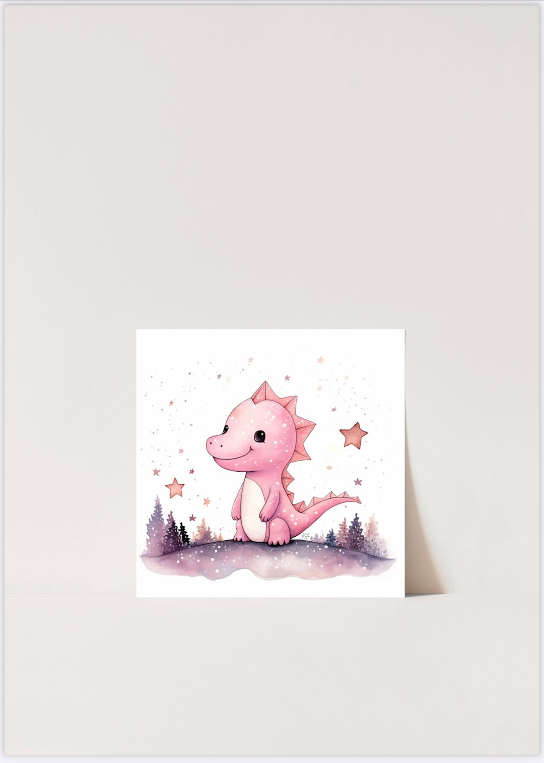 Printable Watercolor Pink Dinosaur Nursery Art - Digital Download for ...
