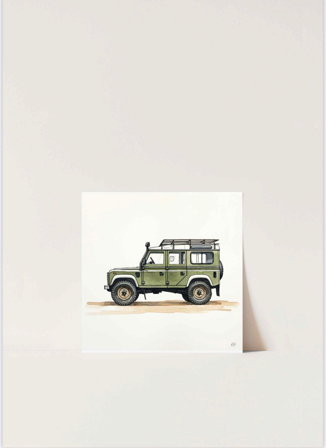 1975 Land Rover Defender Watercolor Art - Digital Download, Vintage Car ...