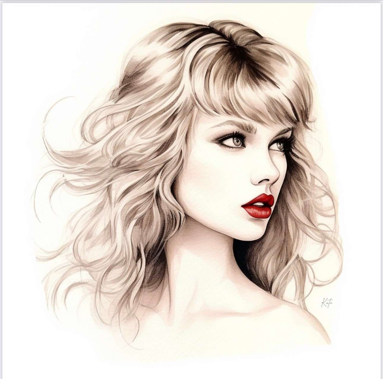 Pop Icon Watercolour Art | Instant Download | 10x10inch | Printable PDF ...