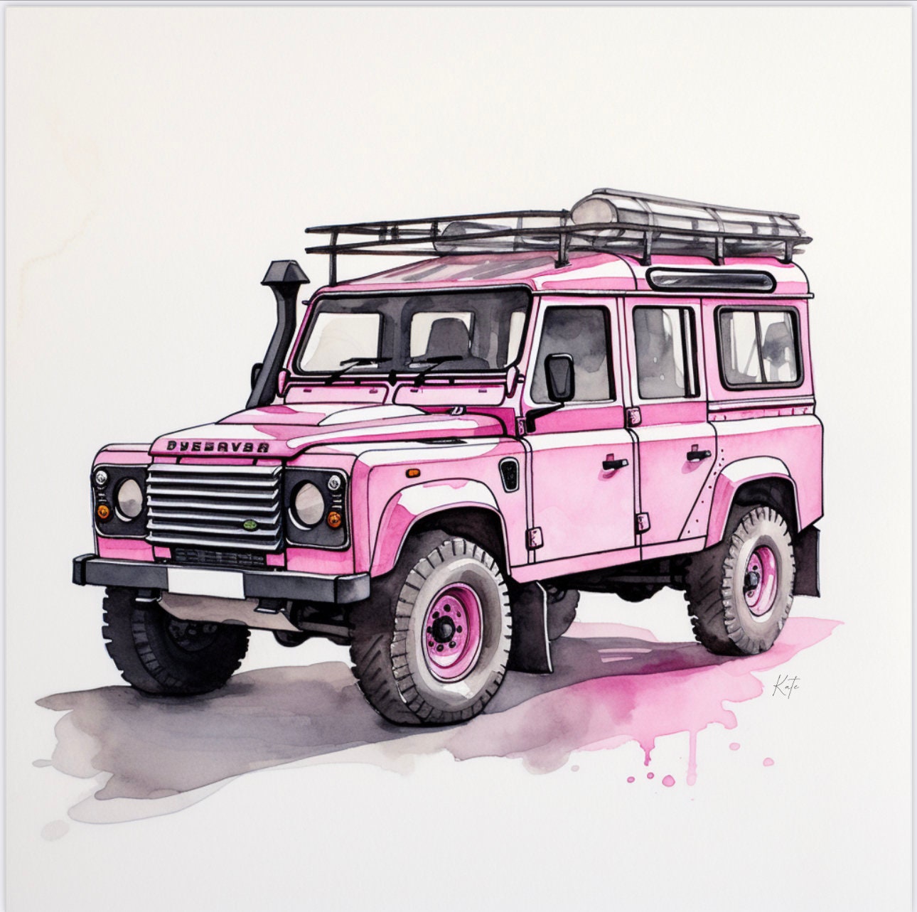 Barbie Pink Land Rover Defender Nursery Art - Digital Download Print ...