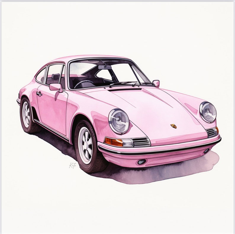 Barbie Pink Porsche 911 Nursery Art Digital Download Print - Etsy