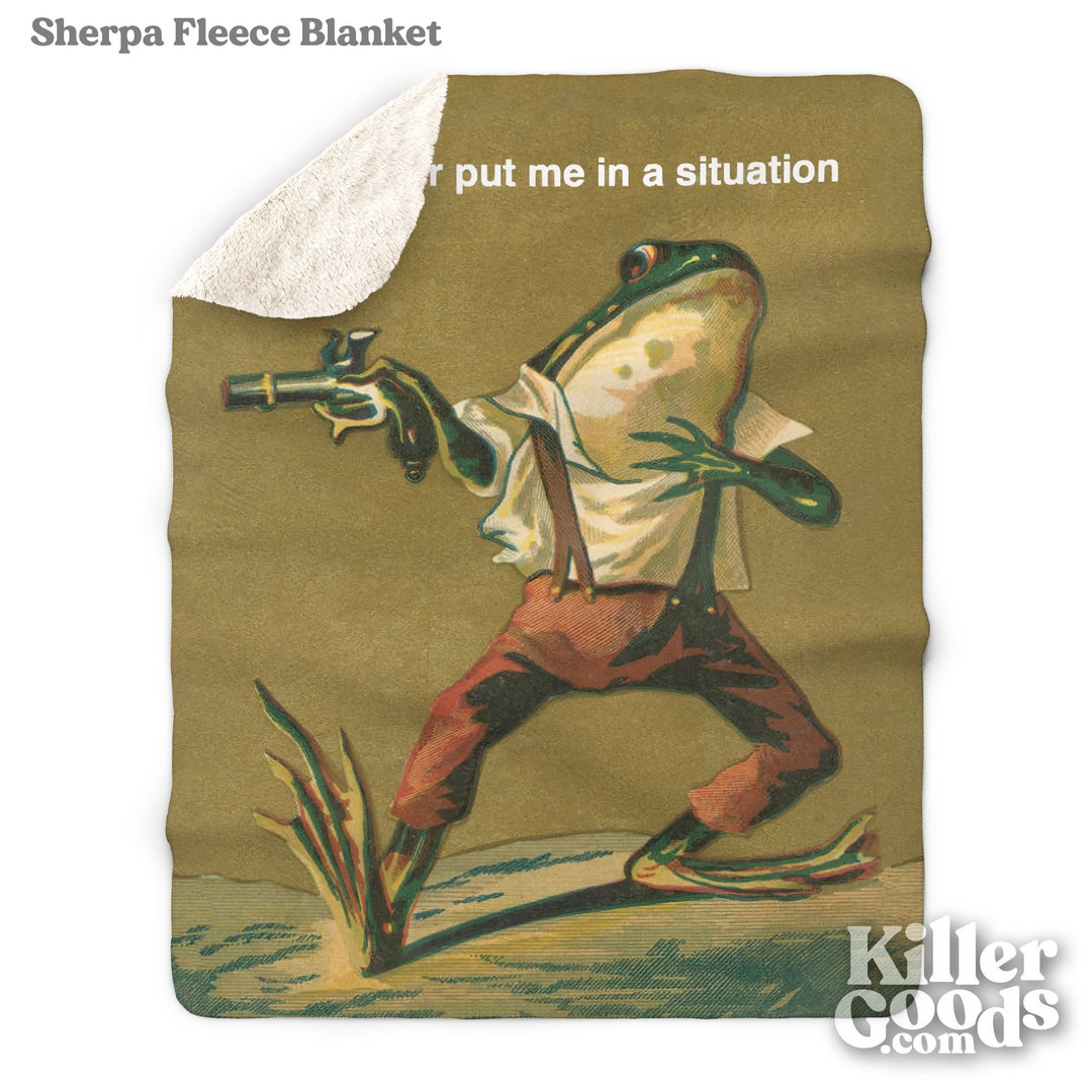 Vintage Frog Meme Blanket: Sherpa Fleece or Woven Cotton - Etsy