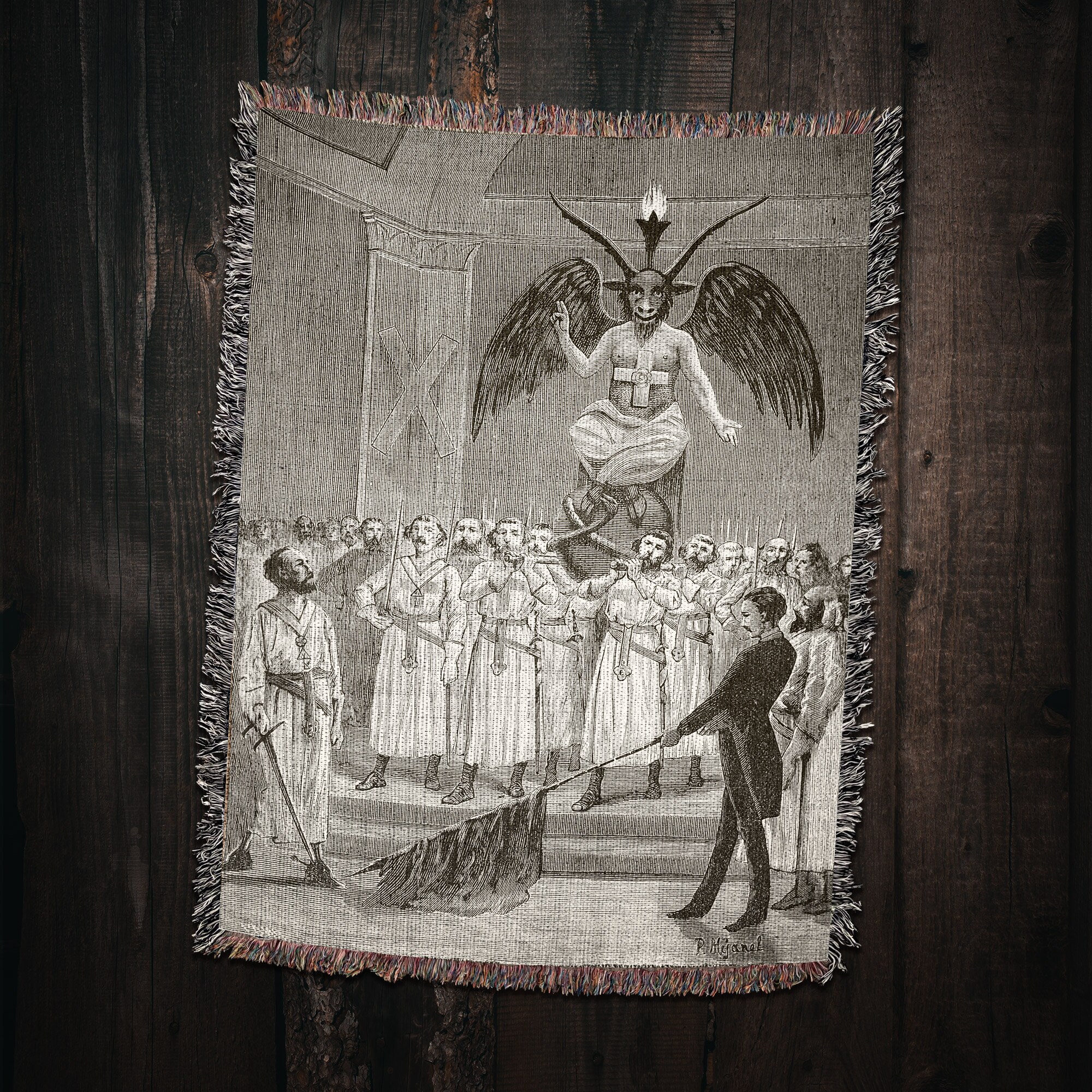 Masonic Decor Satanic Decor Vintage Freemason Decor Woven - Etsy