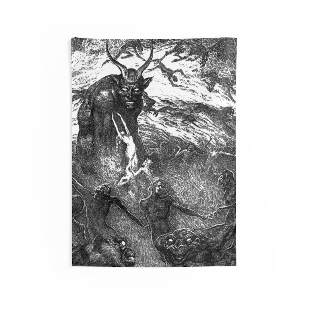 Satanic Vintage Baphomet Demon Wall Flag - Etsy