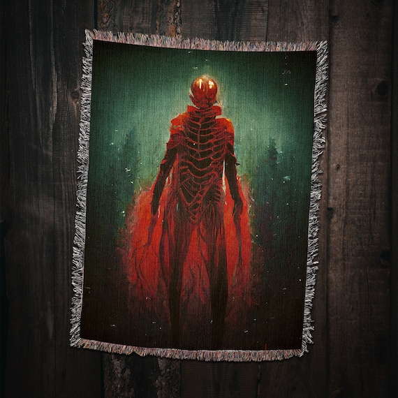 Horror Decor Halloween Blanket Red Demon Woven Throw Blanket: - Etsy