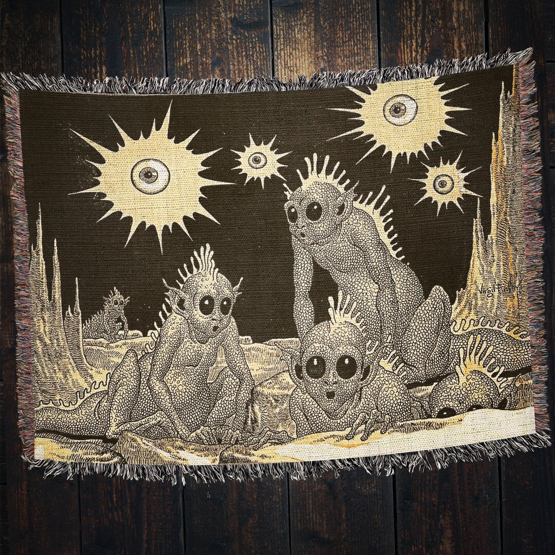 Sea Monkey Party Vintage Sci Fi Woven Throw Blanket: Vintage Novelty ...