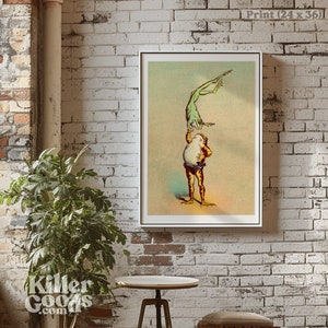 Frog Strongman Tumbling Act Vintage Circus Frog Art Print - Vintage ...