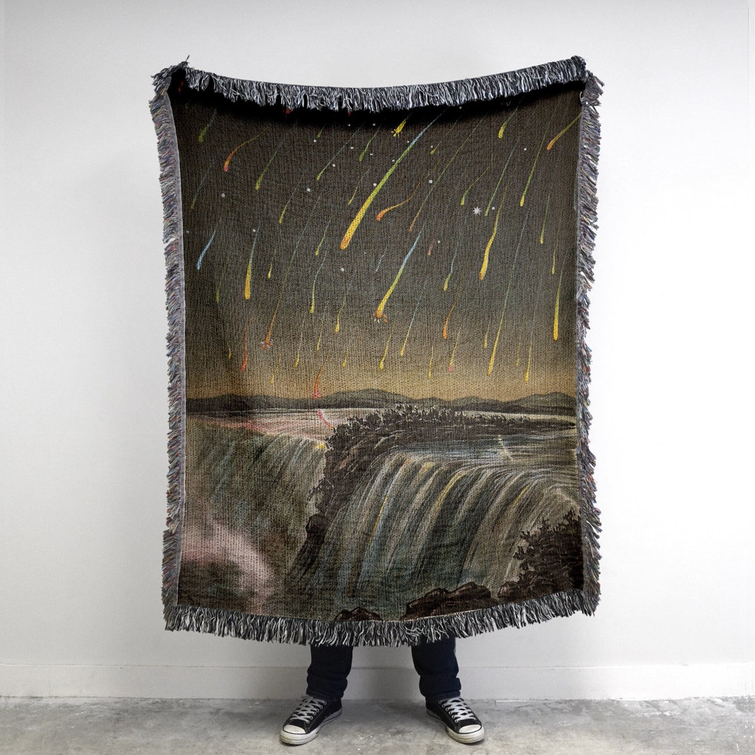 Vintage Meteor Shower Woven Blanket: 1833 Leonid Storm, Space Decor - Etsy
