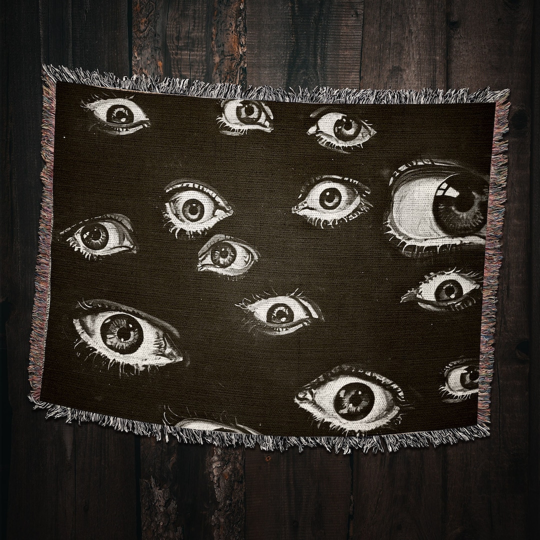 Evil Eye Woven Blanket: Vintage Horror Occult Decor - Etsy