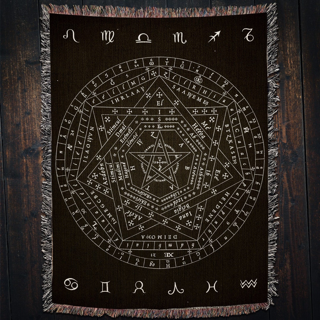 Witch Casting Circle Magic Woven Blanket: Magick Tapestry Spiritual ...