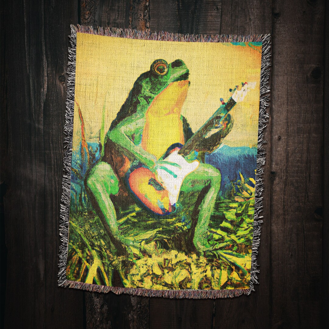 Banjo Frog Blanket Frog Decor Folklore Woven Throw Blanket: Man I Love ...