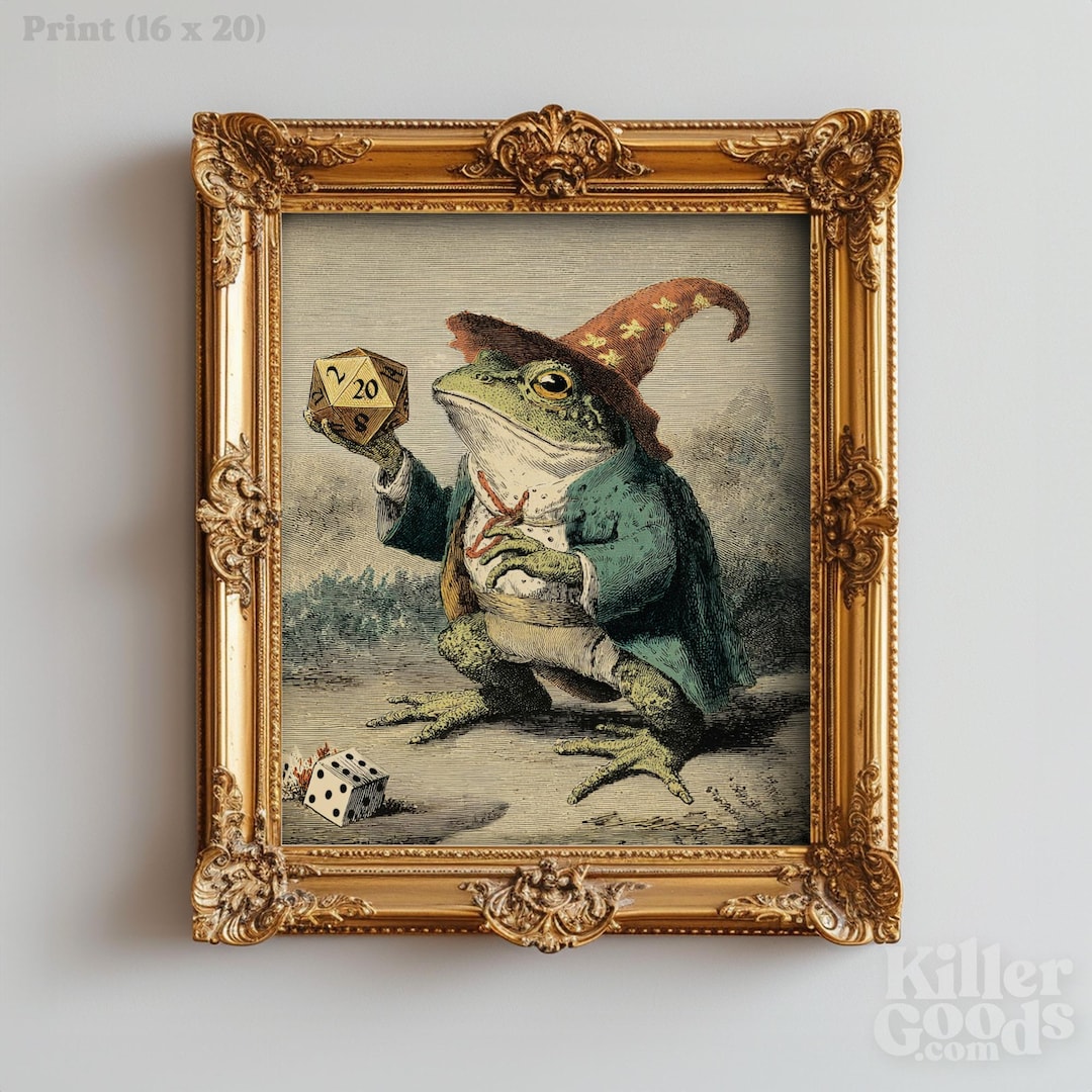 Wizard Frog Art Print: D&D Dice, Fantasy RPG Decor - Etsy