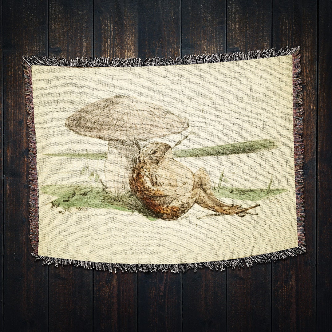 Smoking Frog Blanket Vintage Frog Folklore Woven Throw Blanket • Man I ...