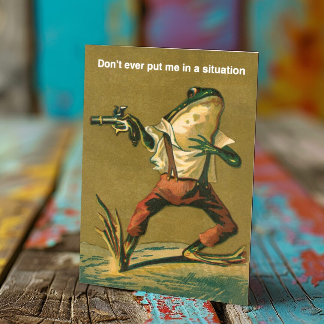 Danger Frog Greeting Card - Handmade Birthday Card, Don't Put Me in A ...