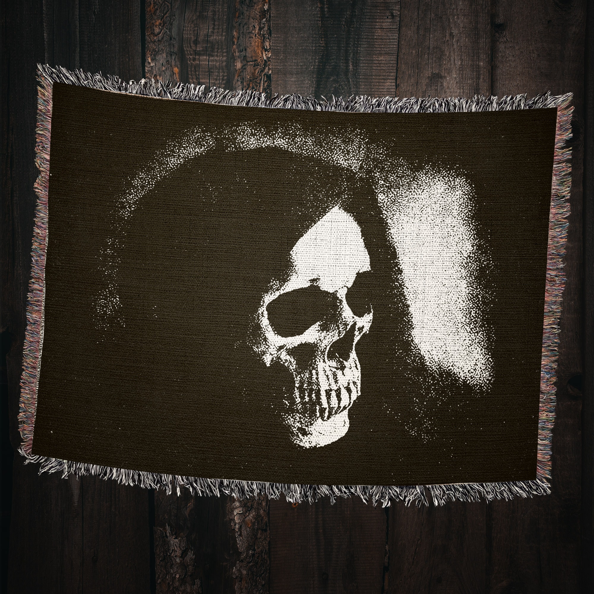 Vintage Skull Decor Horror Death Skeleton Woven Throw Blanket: - Etsy