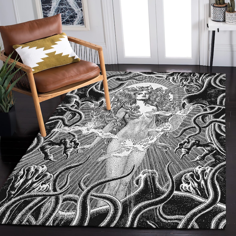The Sorceress Vintage Fantasy Sci Fi Witchy Area Rug Witch - Etsy