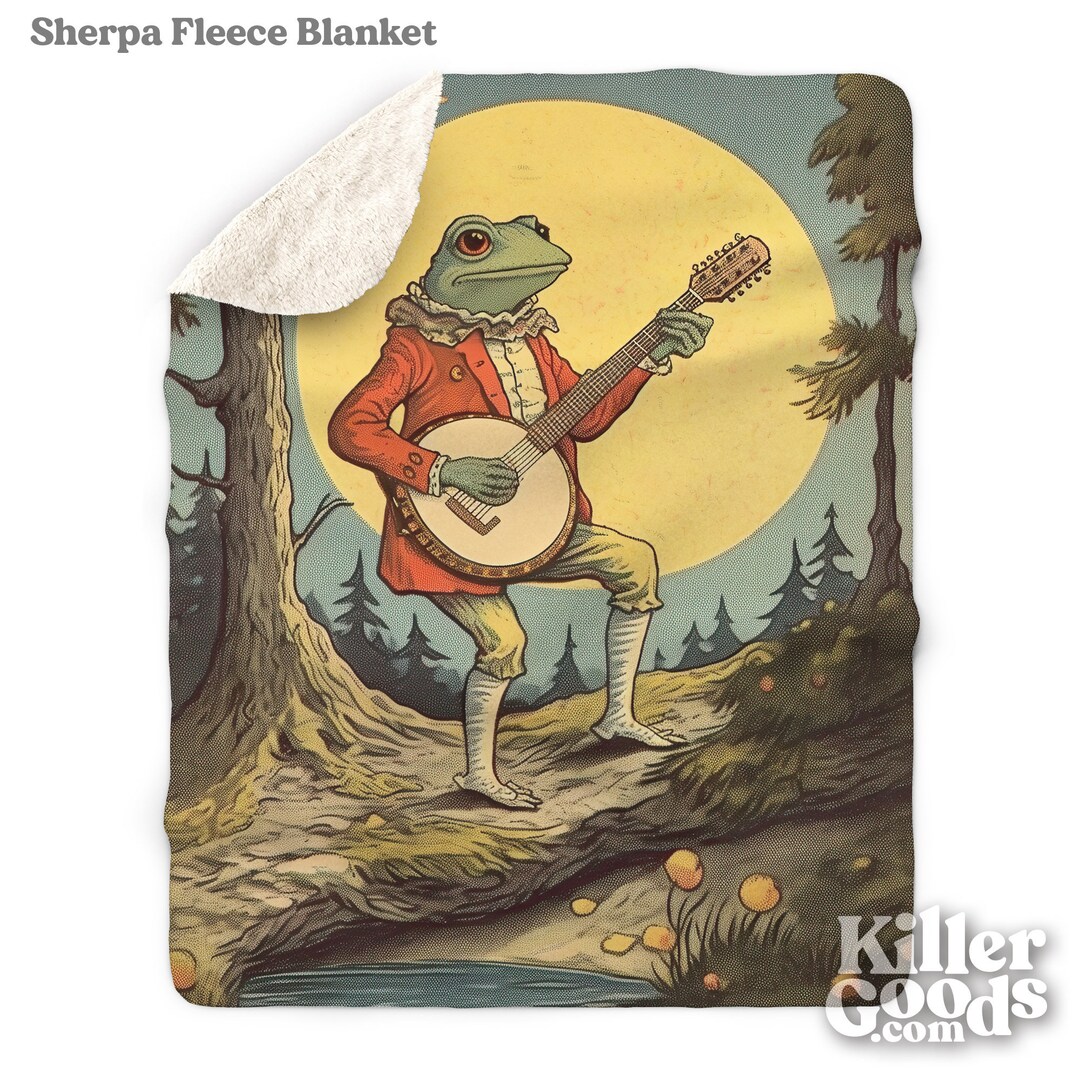 Victorian Frog Banjo Blanket: Bohemian Cottagecore Decor - Etsy