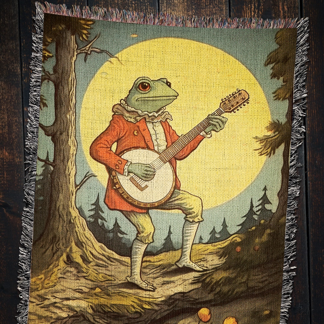 Victorian Frog Banjo Blanket: Bohemian Cottagecore Decor - Etsy