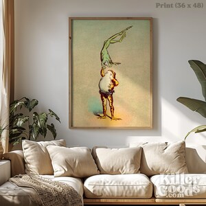 Frog Strongman Tumbling Act Vintage Circus Frog Art Print Vintage ...