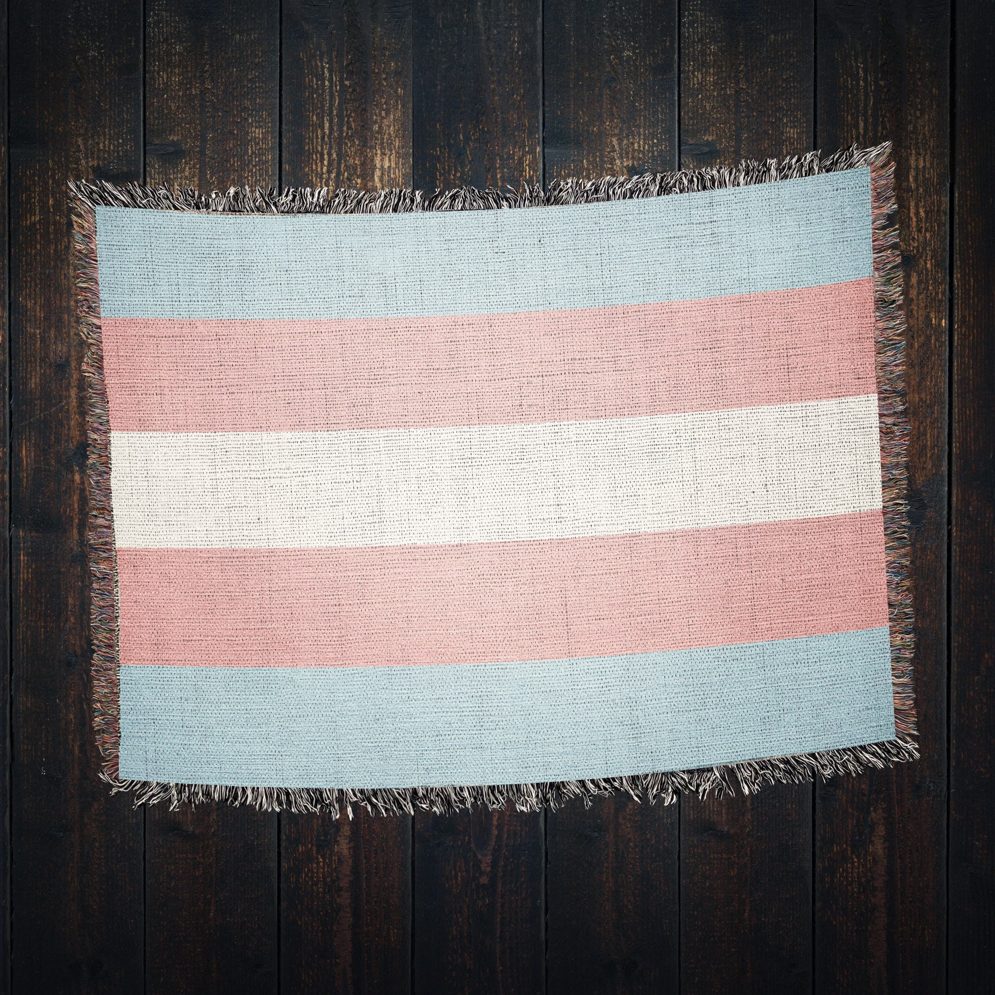 Trans Flag Blanket Woven Cotton Blanket: Vintage Novelty - Etsy