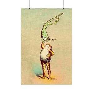 Frog Strongman Tumbling Act Vintage Circus Frog Art Print - Vintage ...