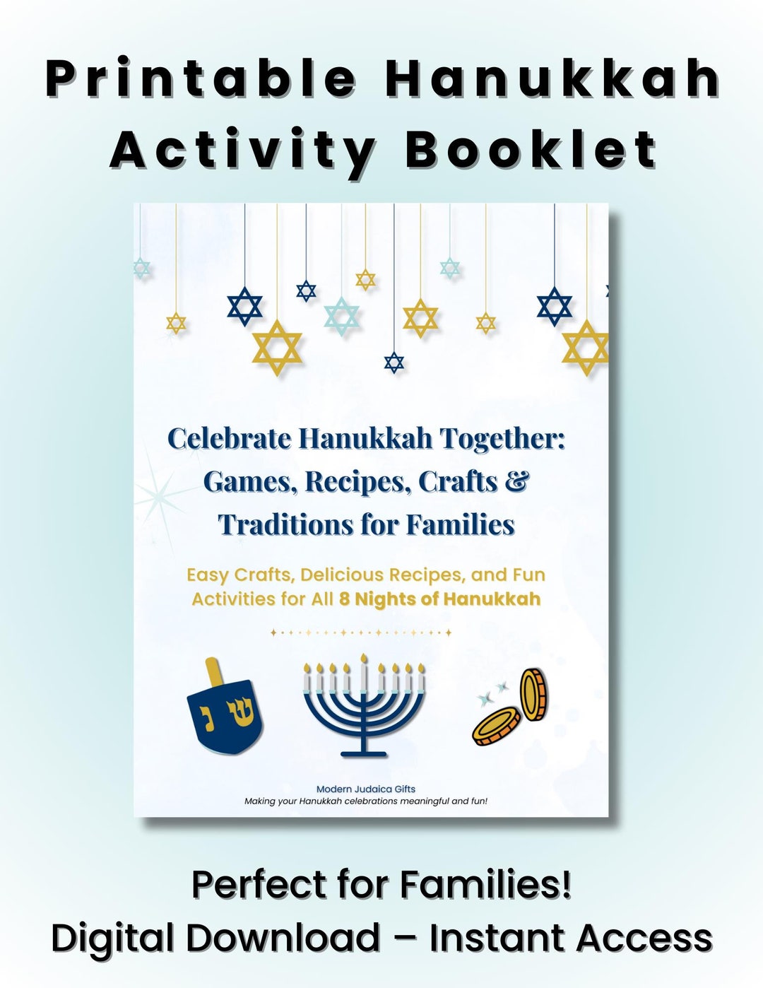 Hanukkah Family Activity Booklet Printable Games, Recipes, Crafts, and ...