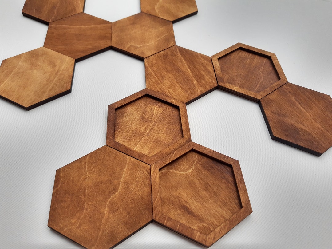 Hexagon Tiles, Set of 11, Wood Panel for Wall - Etsy
