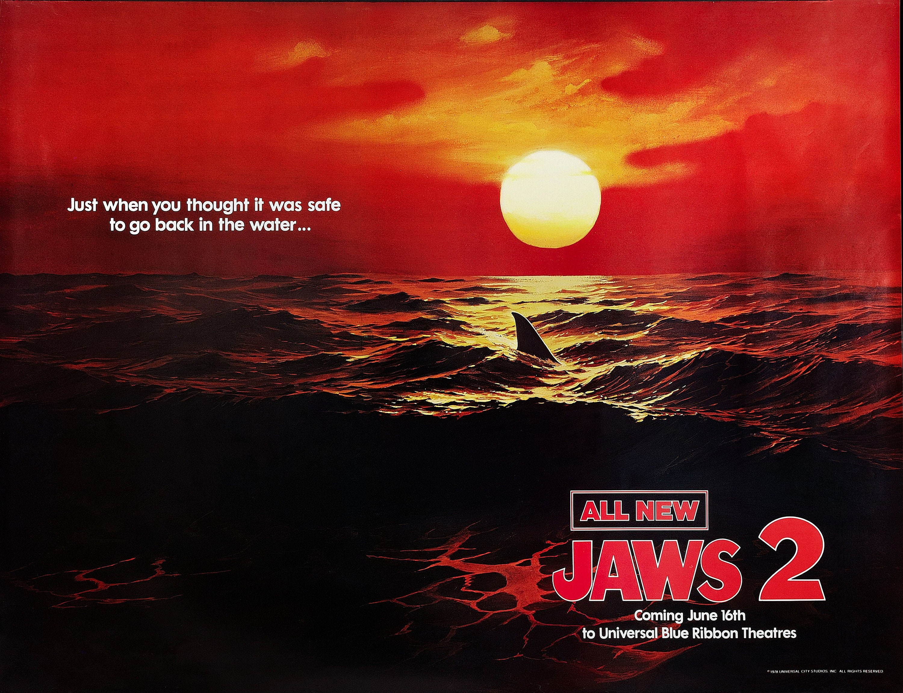 Jaws 2 Quad Movie Poster Framed/Non Framed option - High Res - Print A4 ...