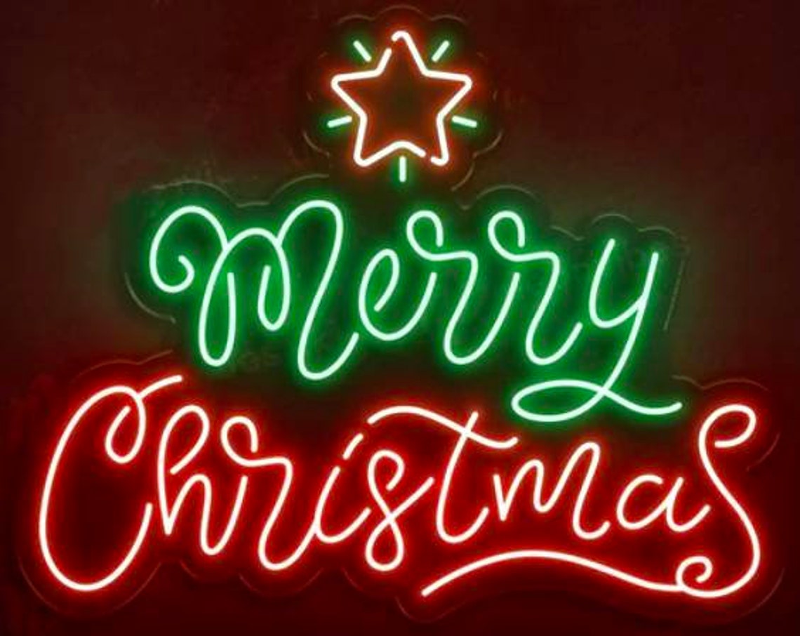 Custom 'merry Christmas' LED Neon Sign: Christmas Party Decor - Etsy
