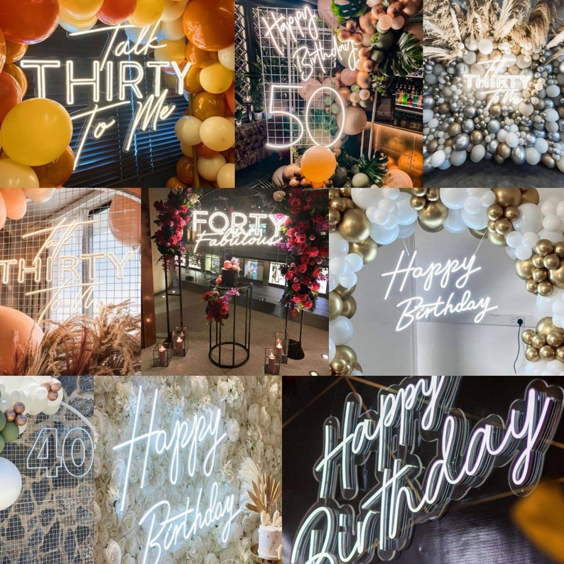 Happy Birthday Sign Neon Sign Birthday Neon Sign Party - Etsy UK