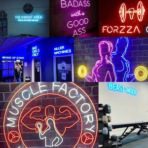 LED Neon Sign for Gym, Motivational Quotes for Gym, Neon Sign Art, Neon ...