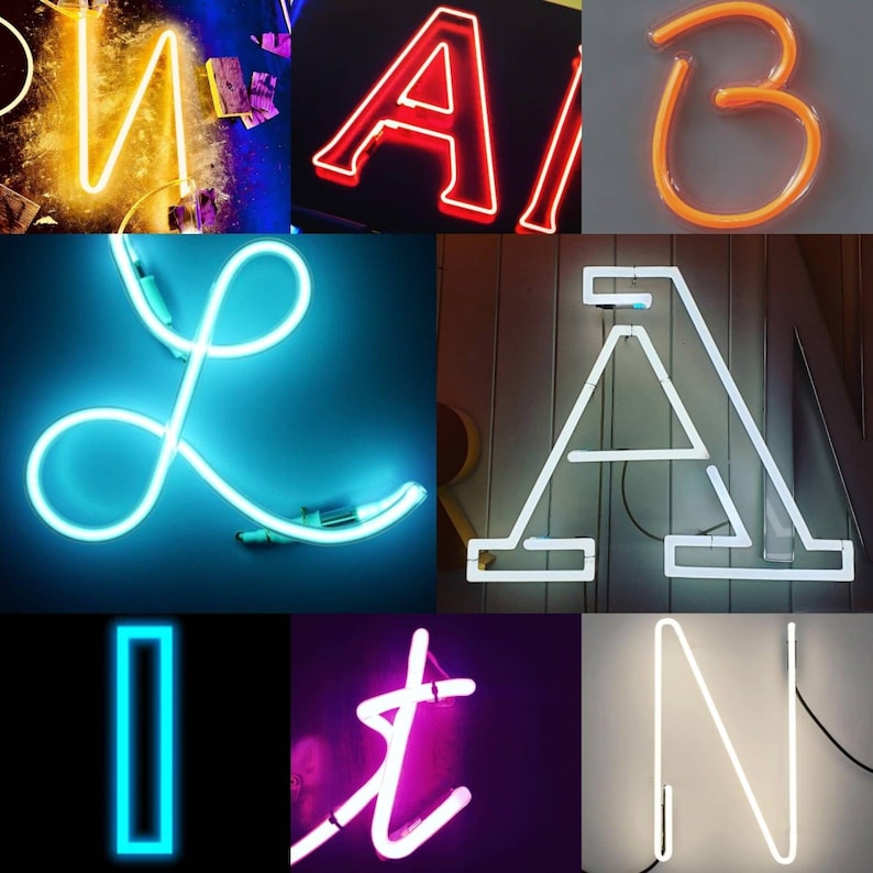Custom Neon Sign Initial Name Sign LED Name Sign for - Etsy