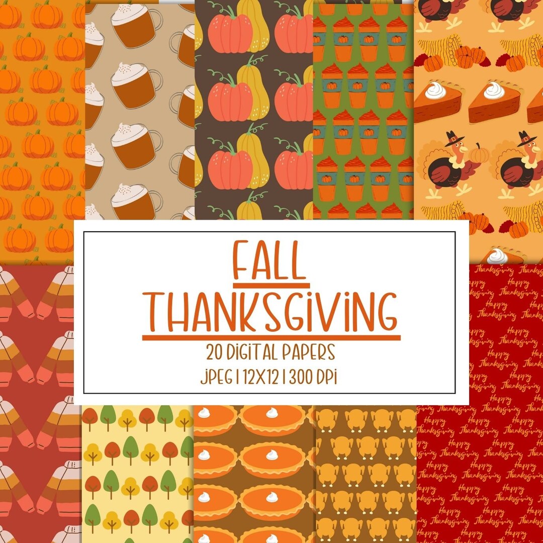 THANKSGIVING Backgrounds| Thanksgiving Digital Papers| Fall Backgrounds ...