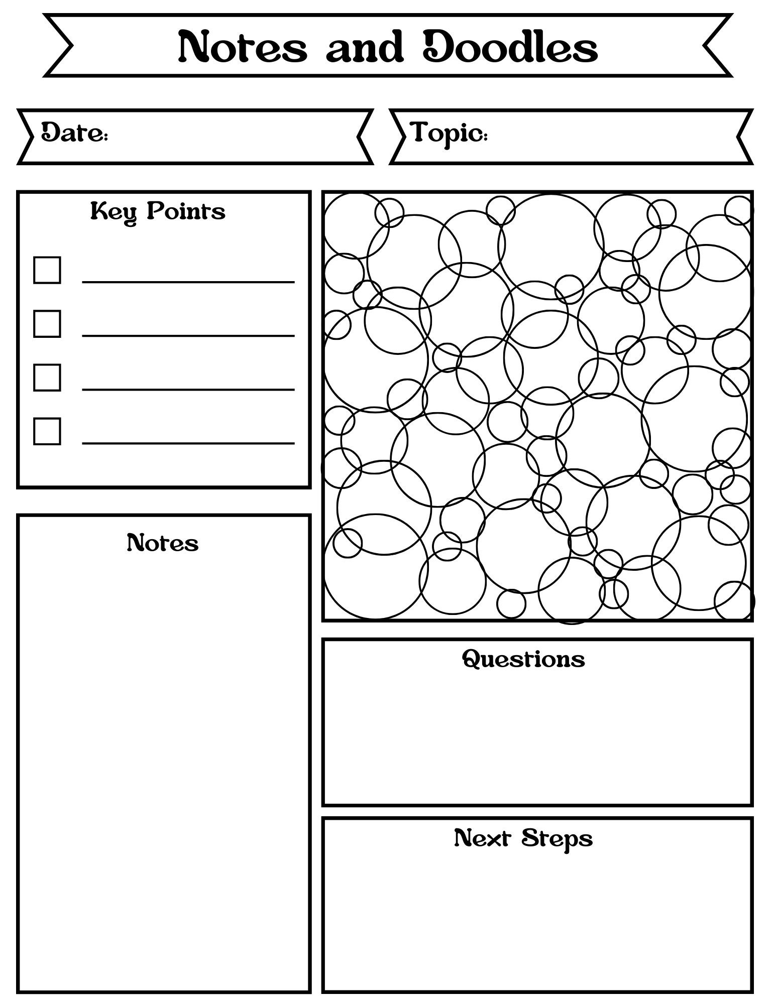 Printable Abstract Design Coloring Meeting Notes PDF. Work From Home ...