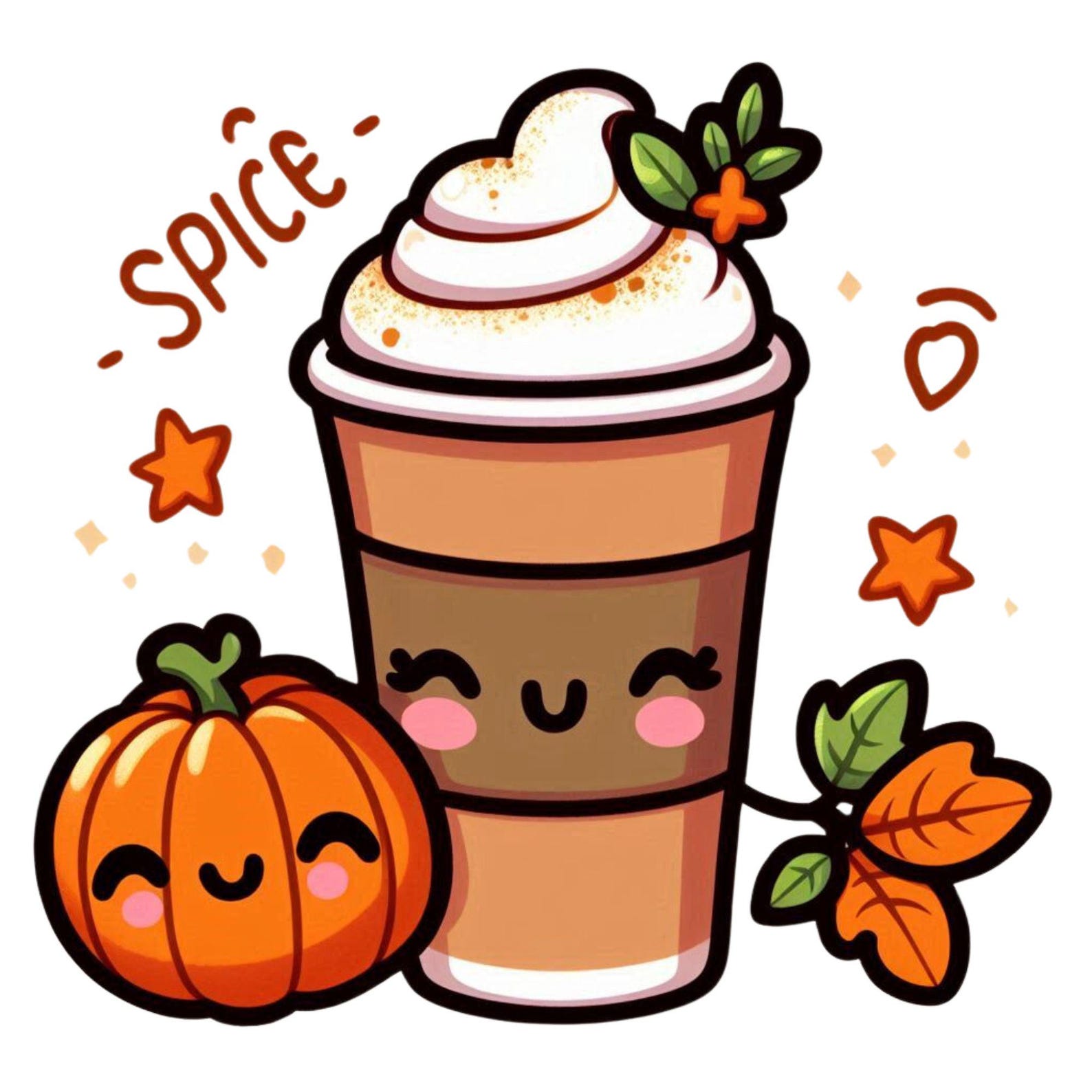 Cute Pumpkin PSL Png, Fall Png, Pumpkin Spice Latte Png, Happy Fall Png ...